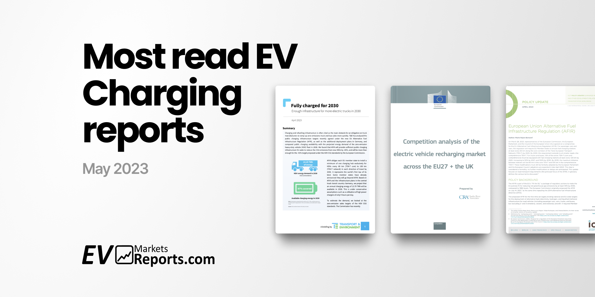 The 3 most-clicked EV Charging Reports in May 2023 | EVBoosters